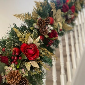 Red and Gold Christmas Garland Various Sizes Available - Etsy UK