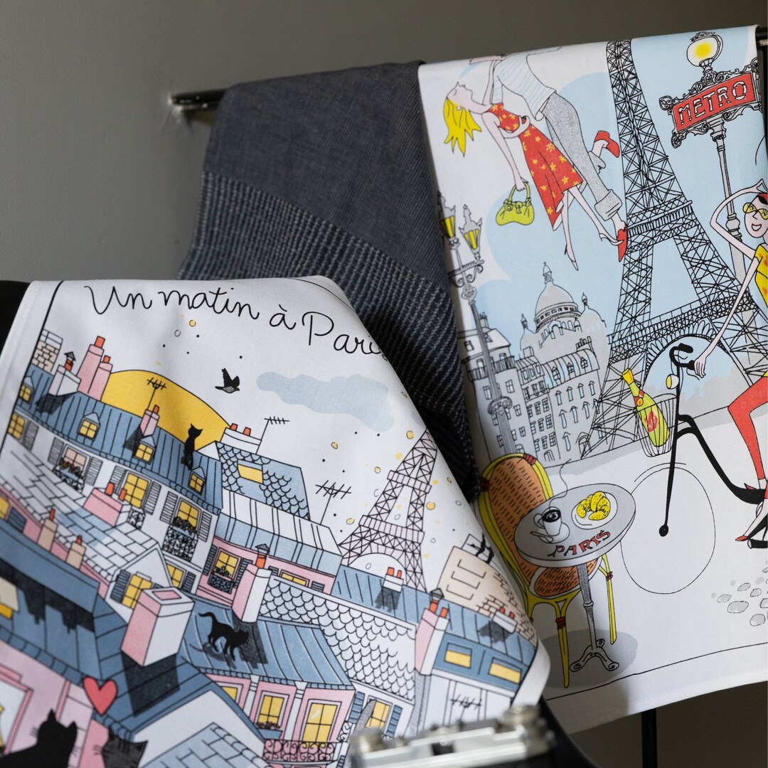 Tea Towels Paris Illustrations Made in France - Etsy