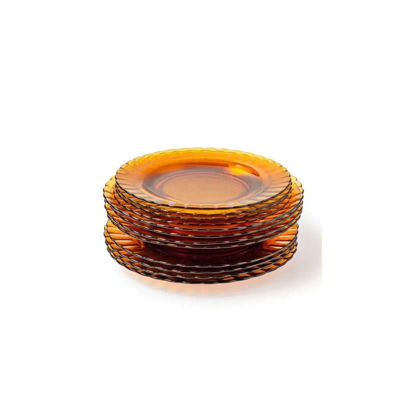 Amber Glass Plates - Etsy