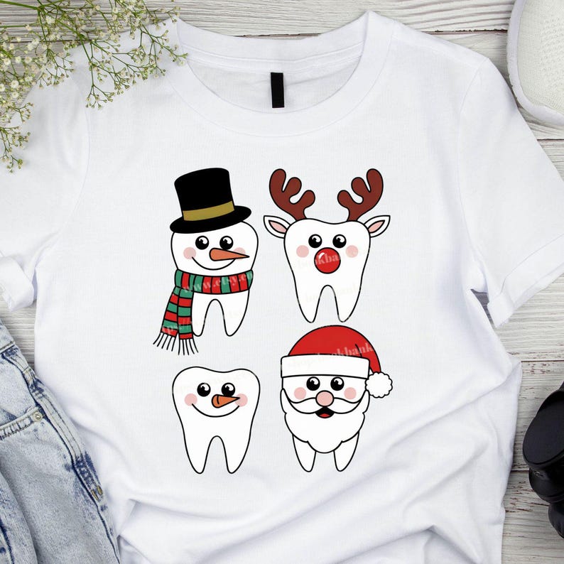 Cute Tooth Christmas, Dental Hygienist, Dental Christmas Reindeer Santa ...
