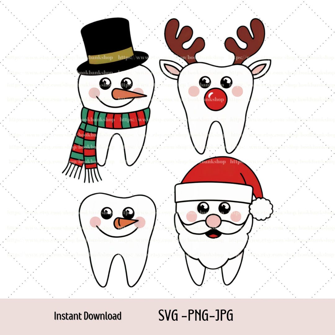 Cute Tooth Christmas, Dental Hygienist, Dental Christmas Reindeer Santa ...