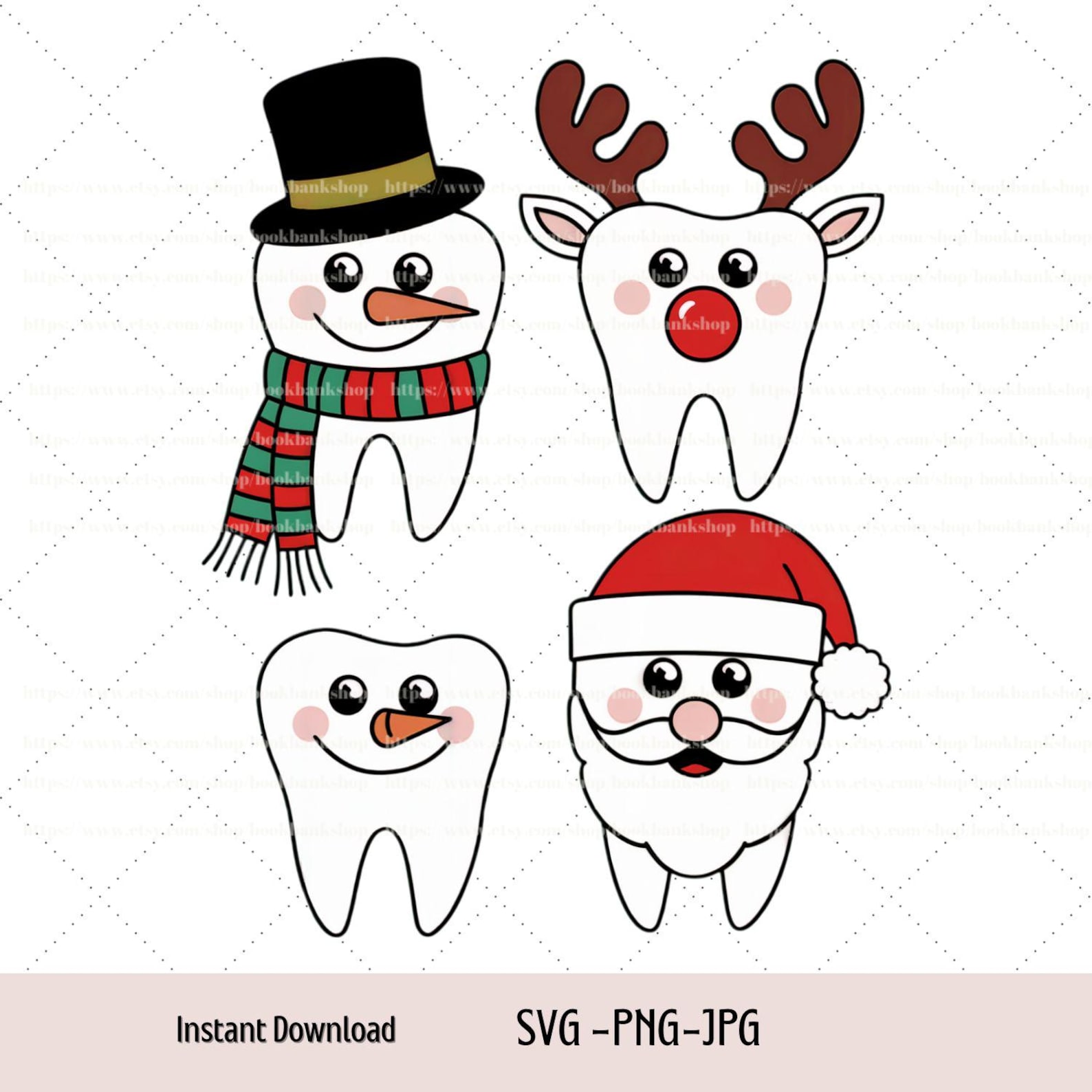 Cute Tooth Christmas, Dental Hygienist, Dental Christmas Reindeer Santa ...