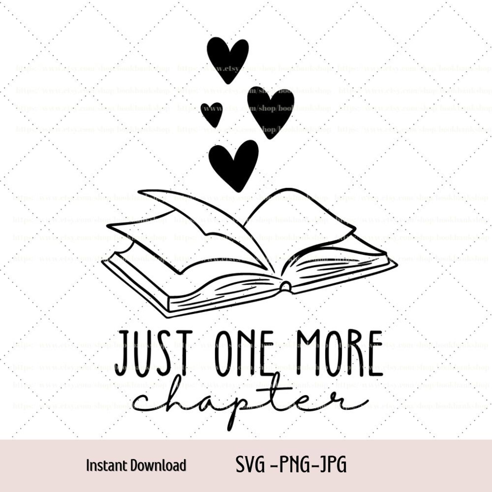 Book With Heart Svg,one More Chapter Svg,just One More Chapter Svg ...