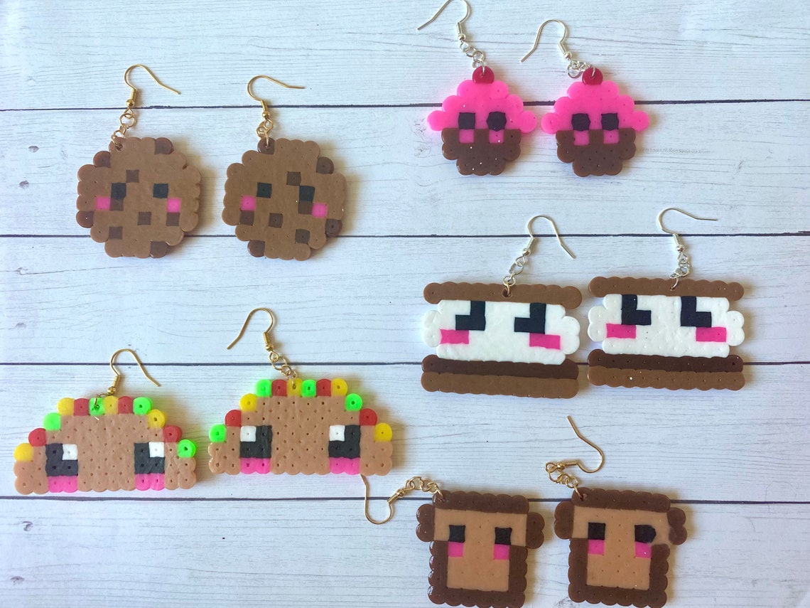 Cute Food Perler Bead Earrings Etsy
