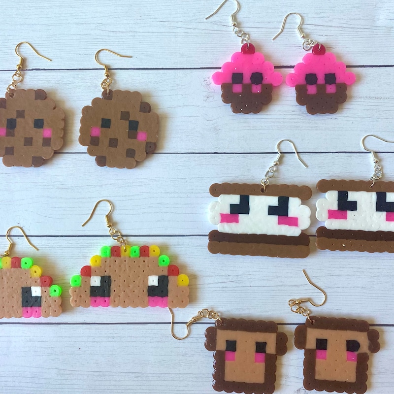 Perler Bead Earrings - Etsy