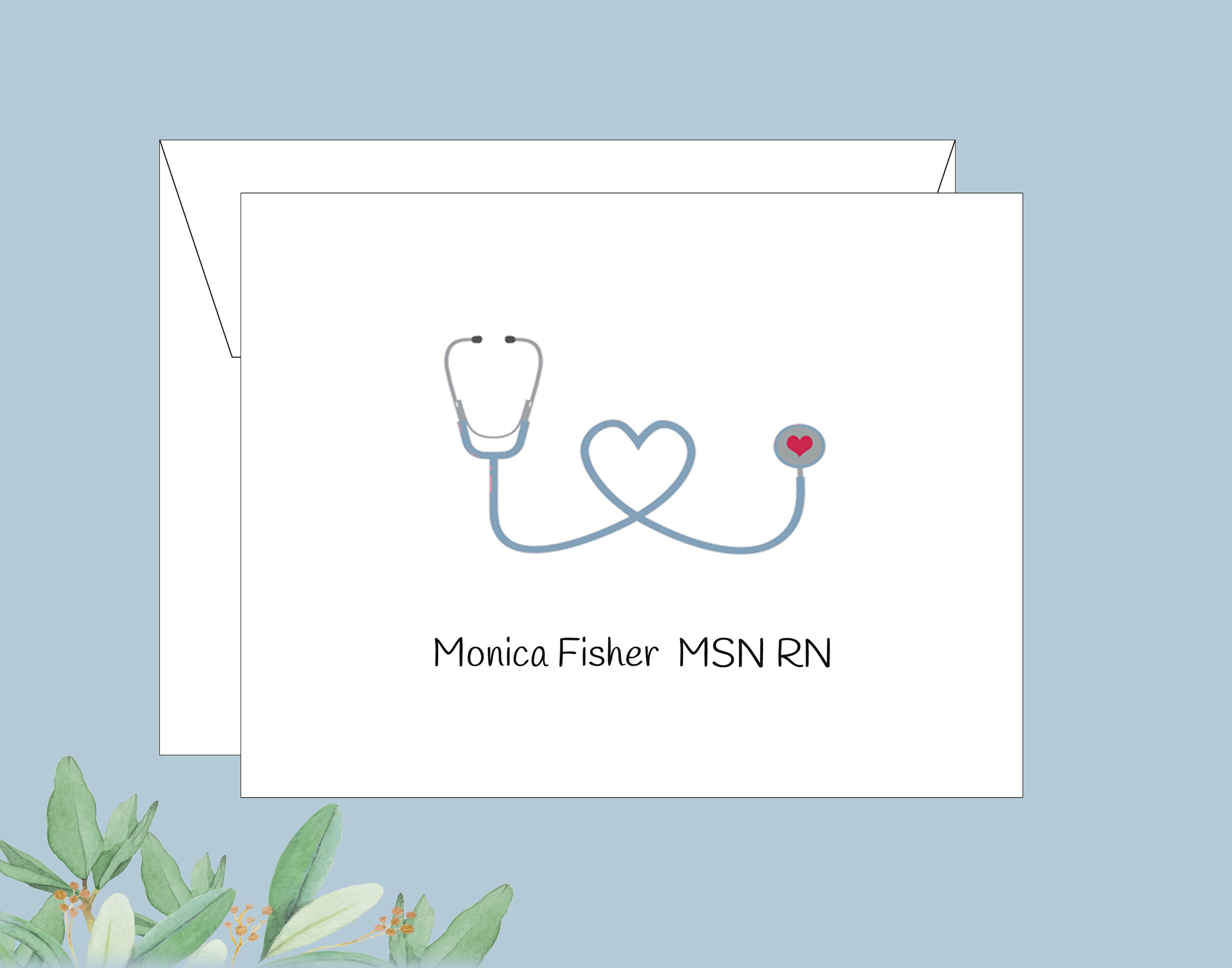 Personalized Note Cards, Nursing Stationery, 10 Physician Notecards ...