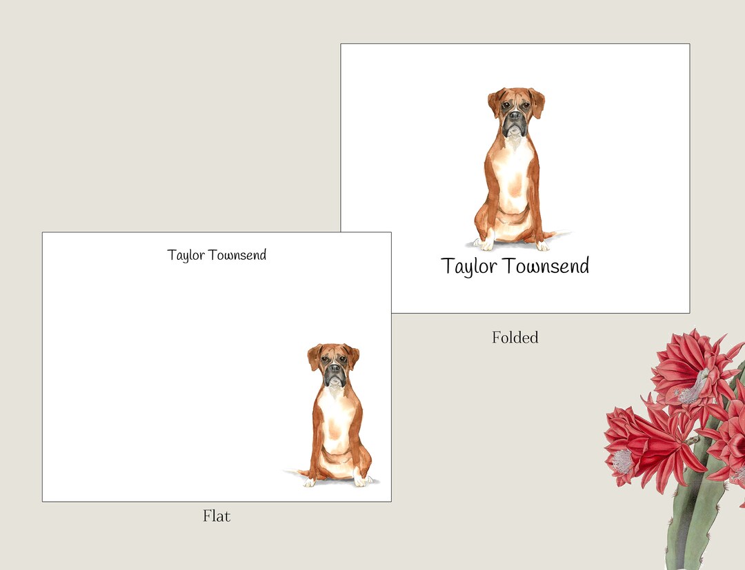 Boxer Note Cards, Dog Stationery, Pet Sitter Cards, Dog Breed Cards ...