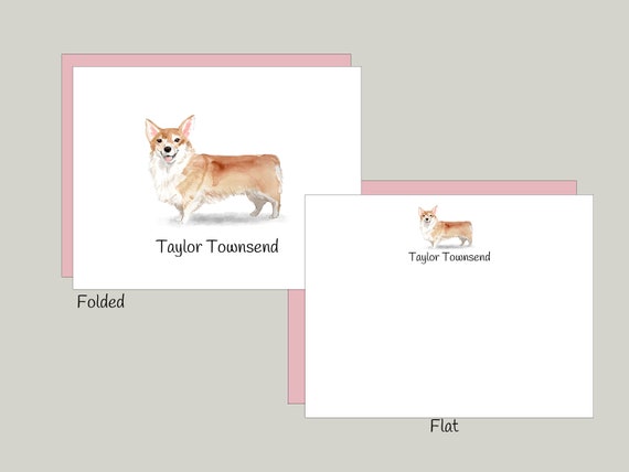 Corgi Note Cards Dog Stationery Dog Breed Cards - Etsy