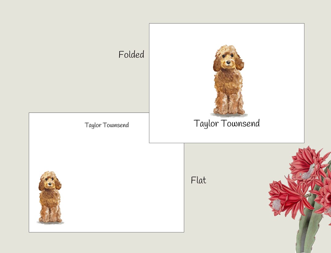 Golden Honey Cockapoo Notecards, Dog Stationery, Veterinarian Gift, Dog Breeds, Note Card Gift ...