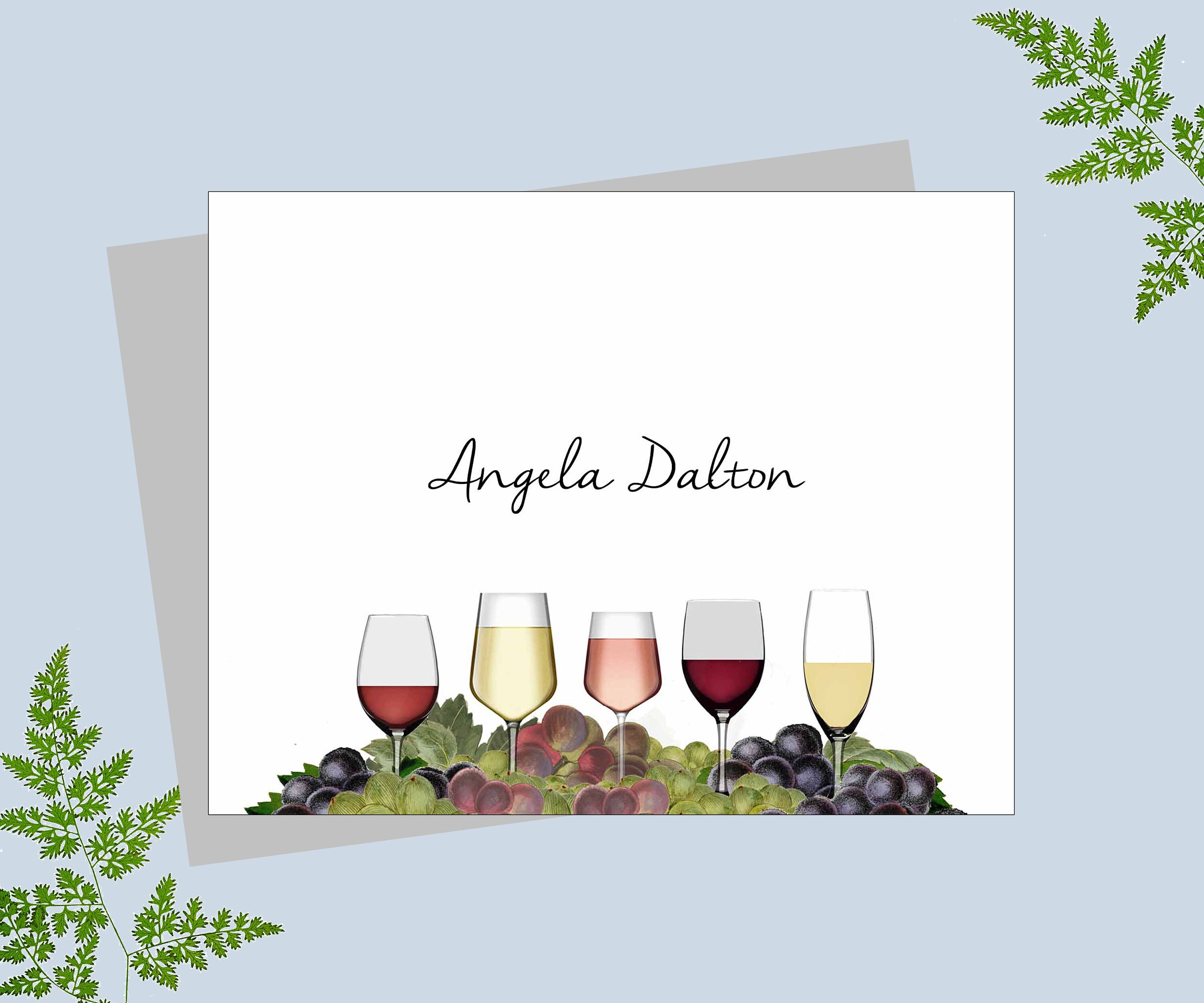 Wine Stationery Personalized Note cards Gift for Wine Lover | Etsy