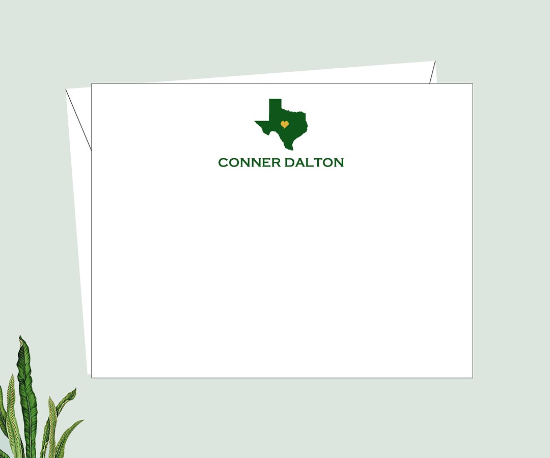 Personalized Texas Stationery Notecard Set, College Graduation Gift - Etsy