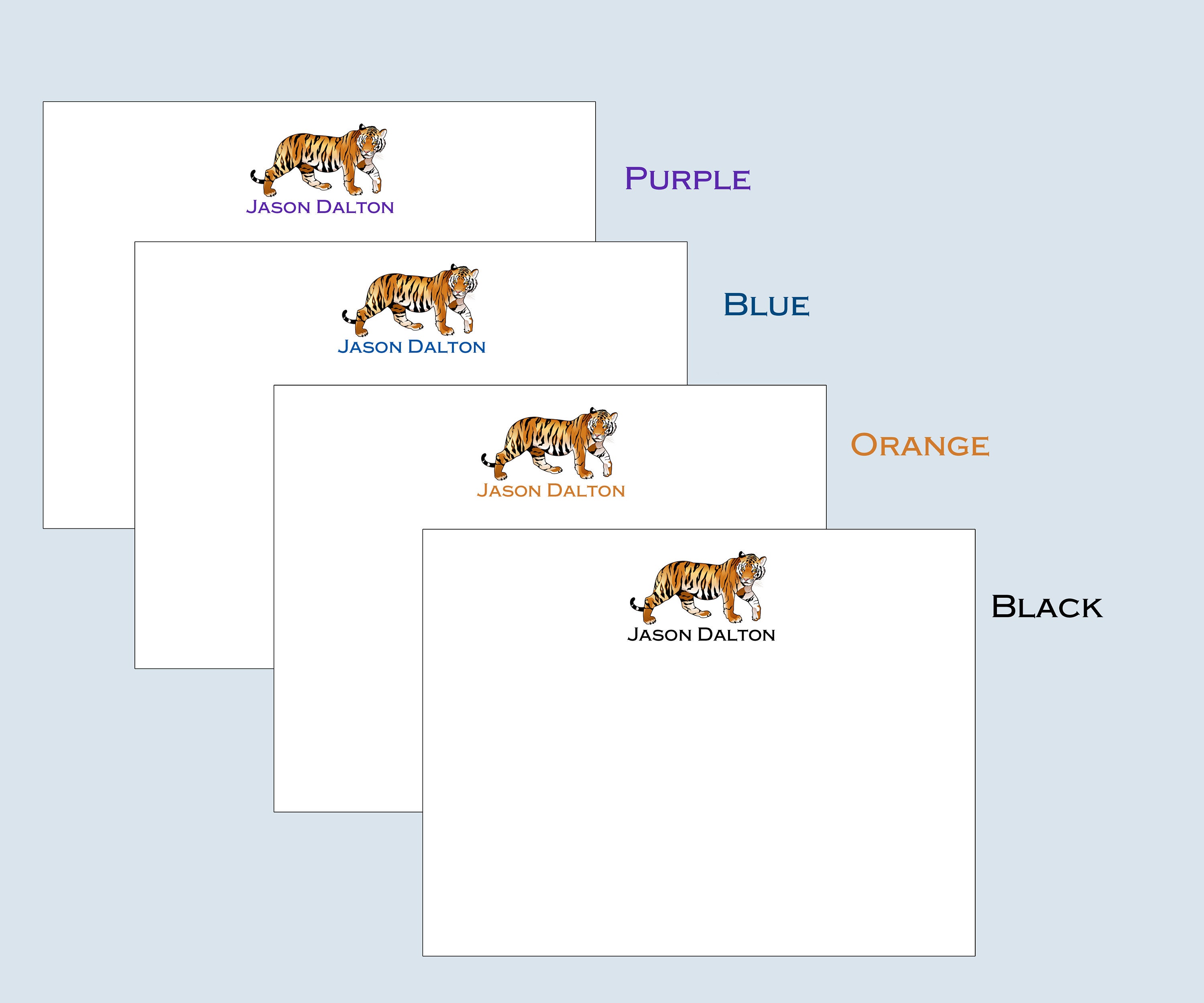 Tiger Stationery, Tiger Notecards, Flat Cards, College Notecards ...