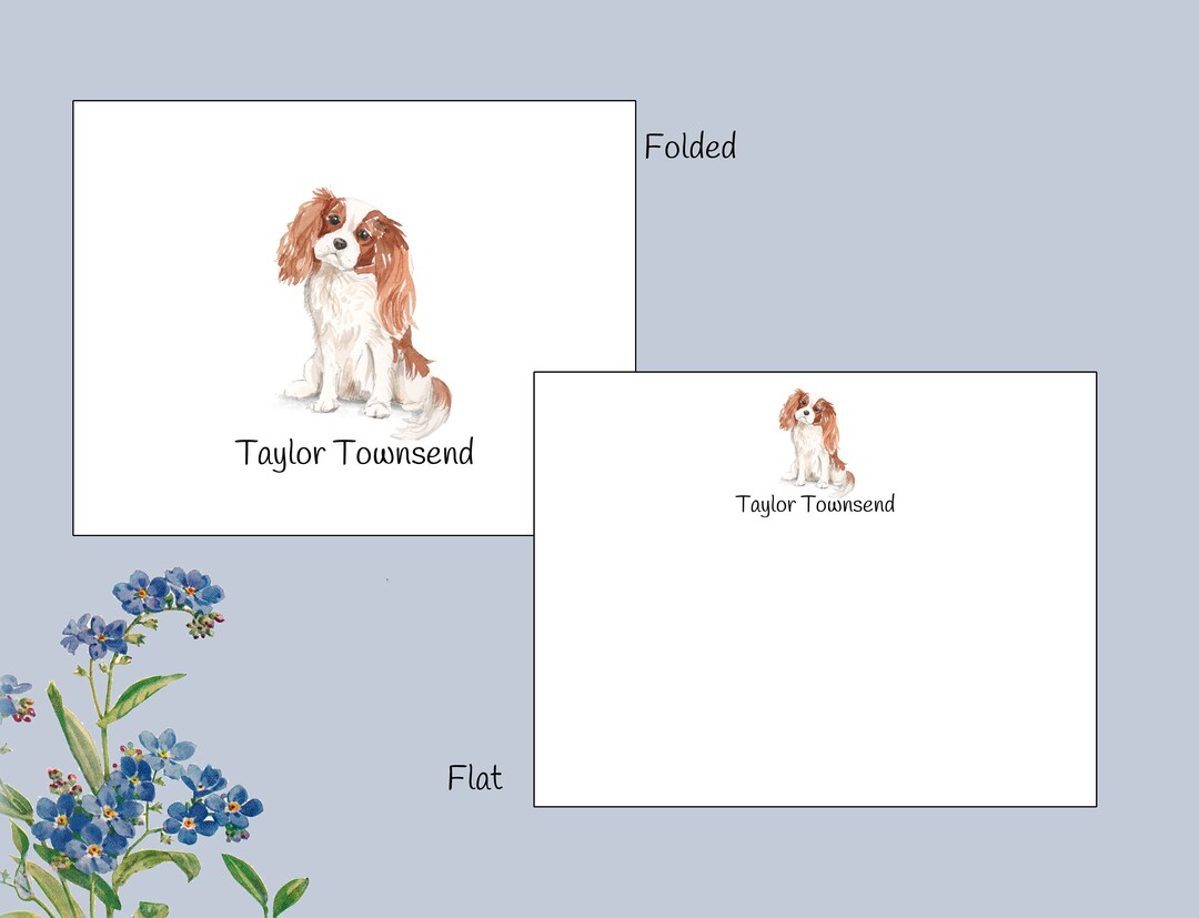 King Charles Cavalier Notecards, Dog Stationery, Spaniel Cards, Note ...