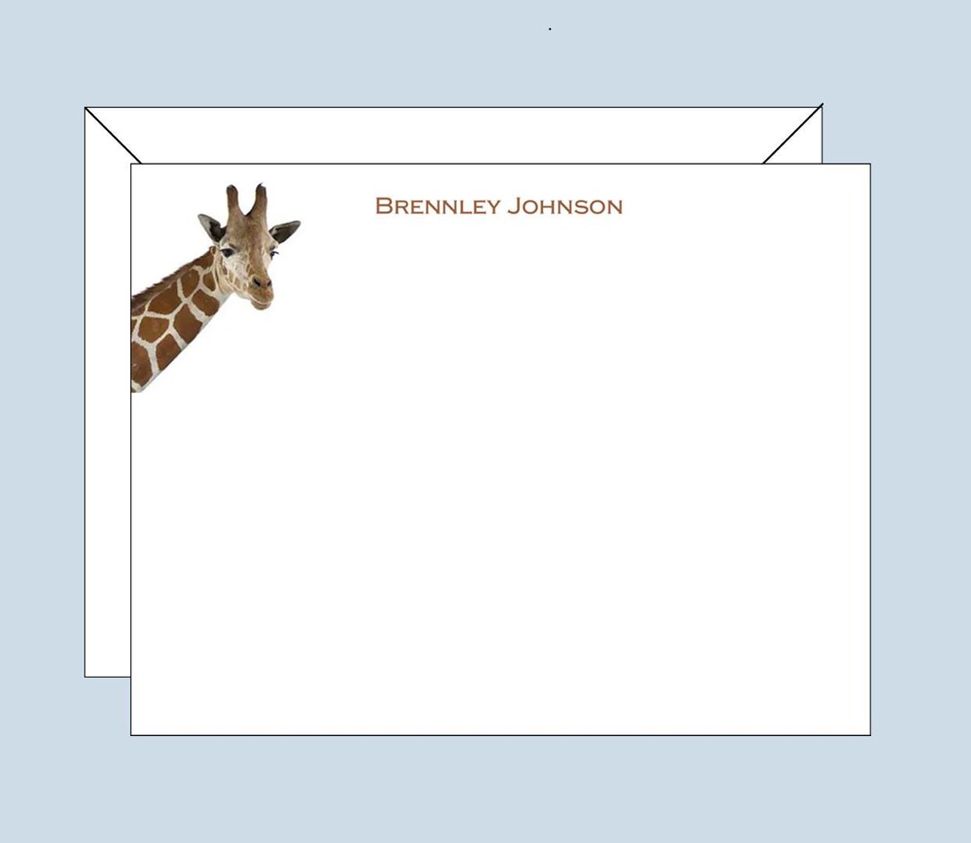 Giraffe Note Cards, Giraffe Stationery, Zoo Cards, Animal Notecards, 10 ...