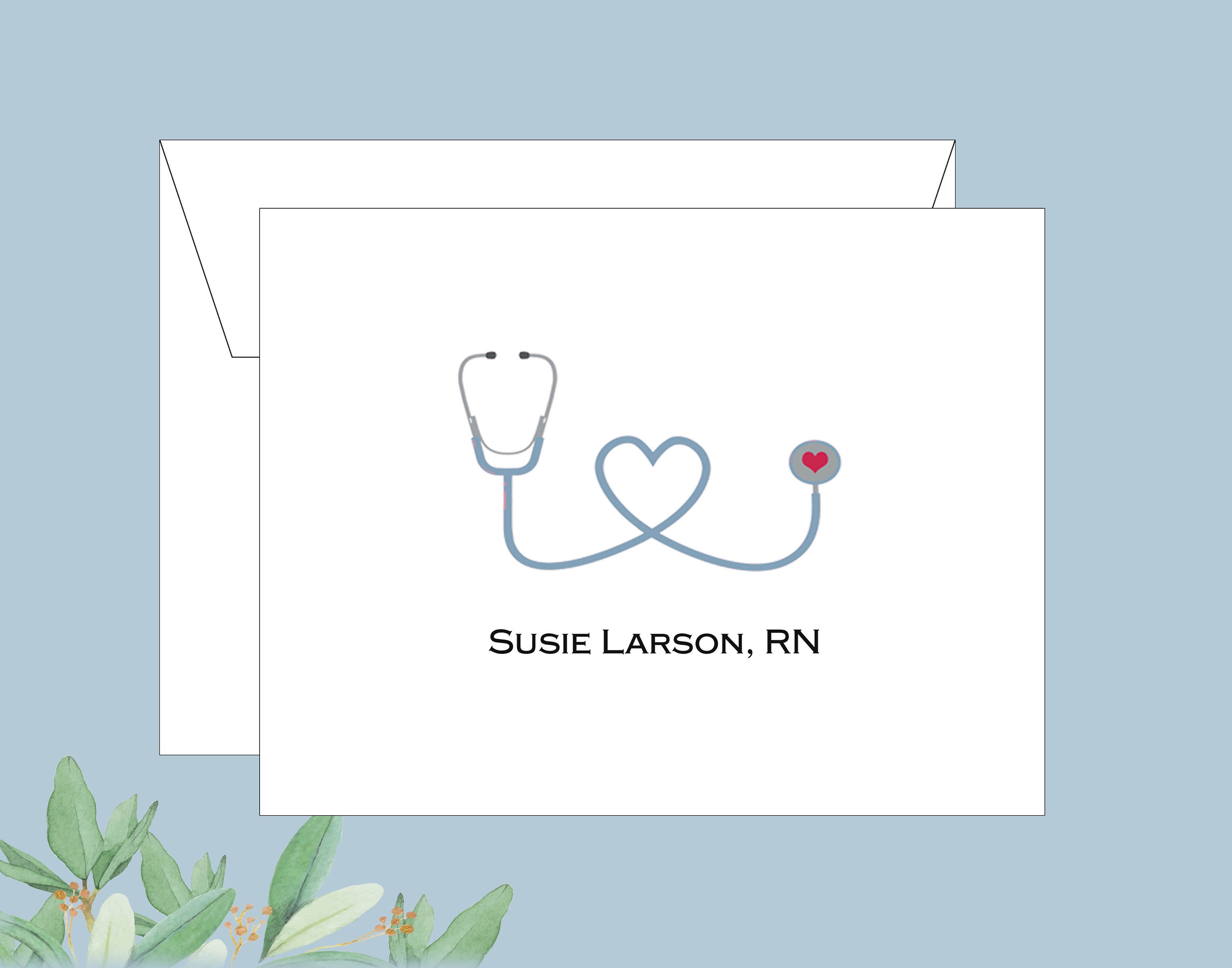 Personalized Note Cards, Nursing Stationery, 10 Physician Notecards ...