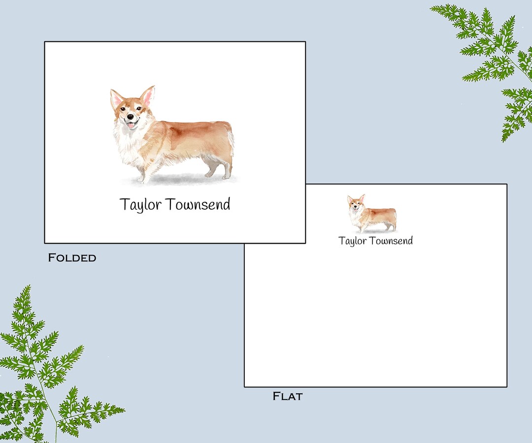 Corgi Note Cards, Dog Stationery, Dog Breed Cards, Veterinarian Note ...