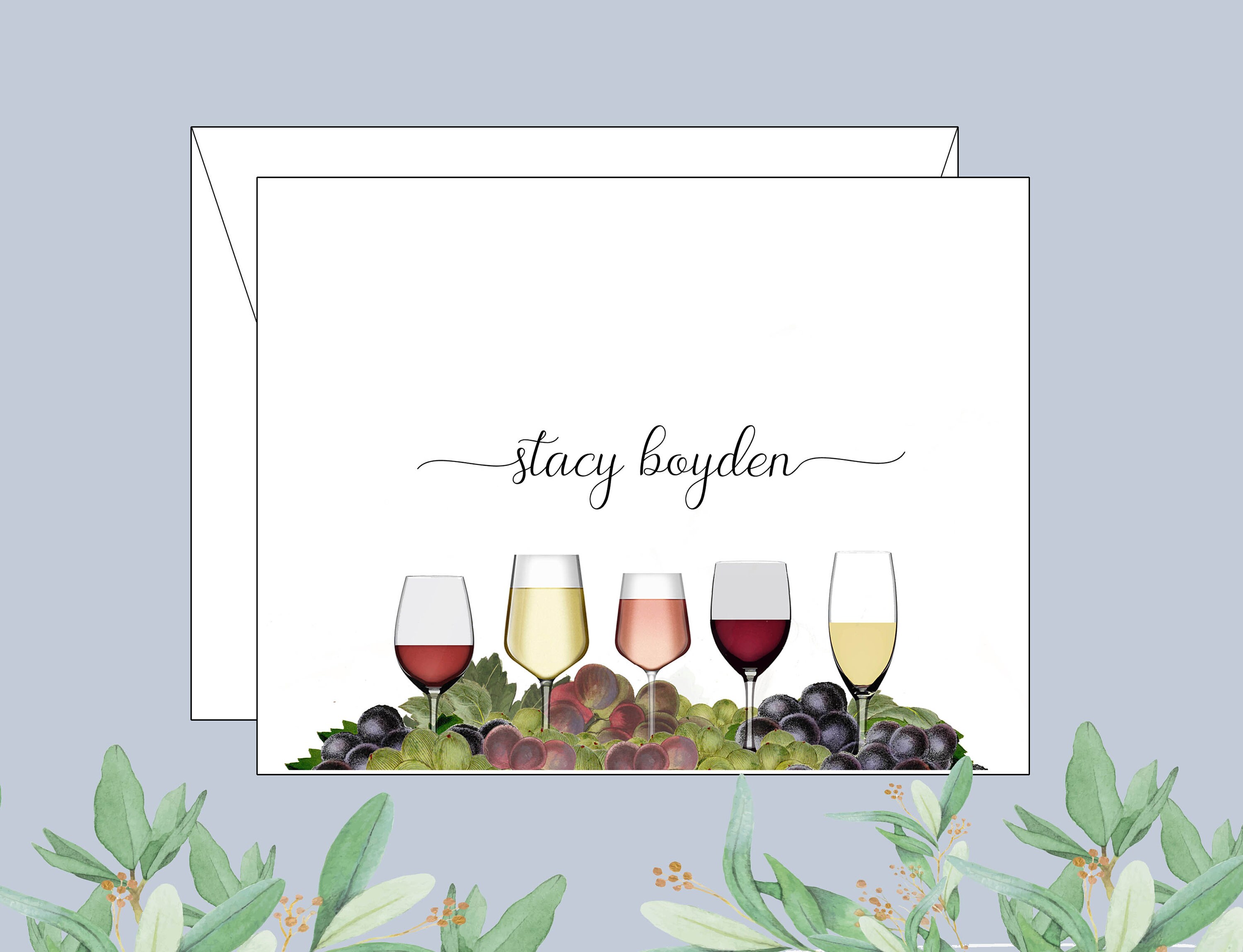 Wine Stationery, Personalized Note Cards, Gift for Wine Lover ...