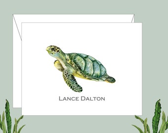 Turtle Tortoise Note Cards Set of 10 With Matching Envelopes - Etsy