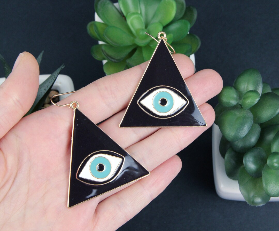 Illuminati Eye Earrings Good Luck Gift All Seeing Eye - Etsy