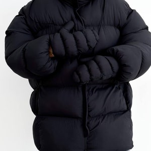 Black Winter Oversize Puffer Coat, Streetwear Women Jacket, Black ...