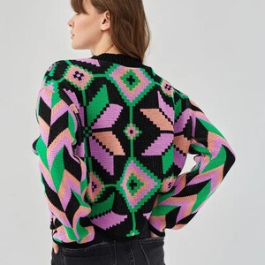 Women's Knit Jumper, Colorful Jumper, Oversized Jumper, Baggy Sweater ...