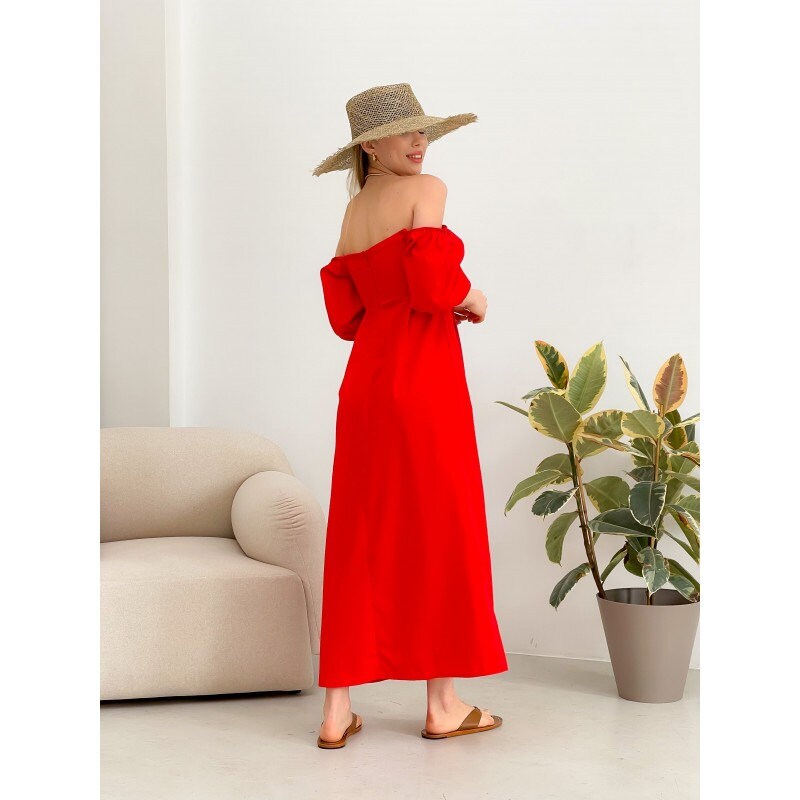 Linen Regency Dress, Long Empire Waist Dress, Square Neck Dress Summer ...