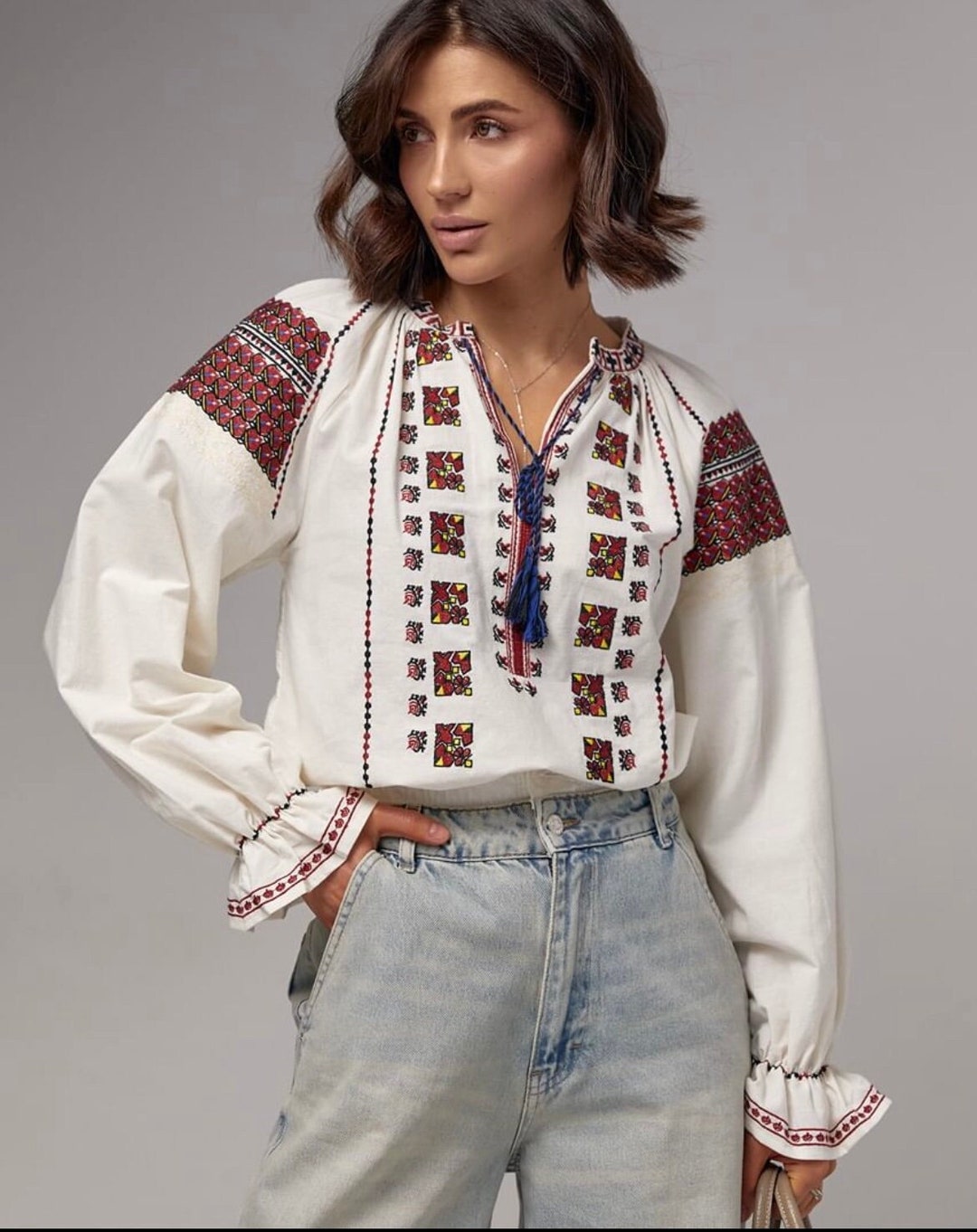 Ukraine Embroidered Vishivanka,ukraine Blouse,embroidered Women Blouse ...