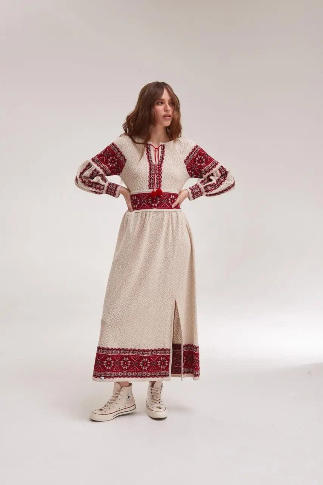 Ukrainian Crochet Long Dress, Folk Ukraine Dress, Long Dress, Knitted ...