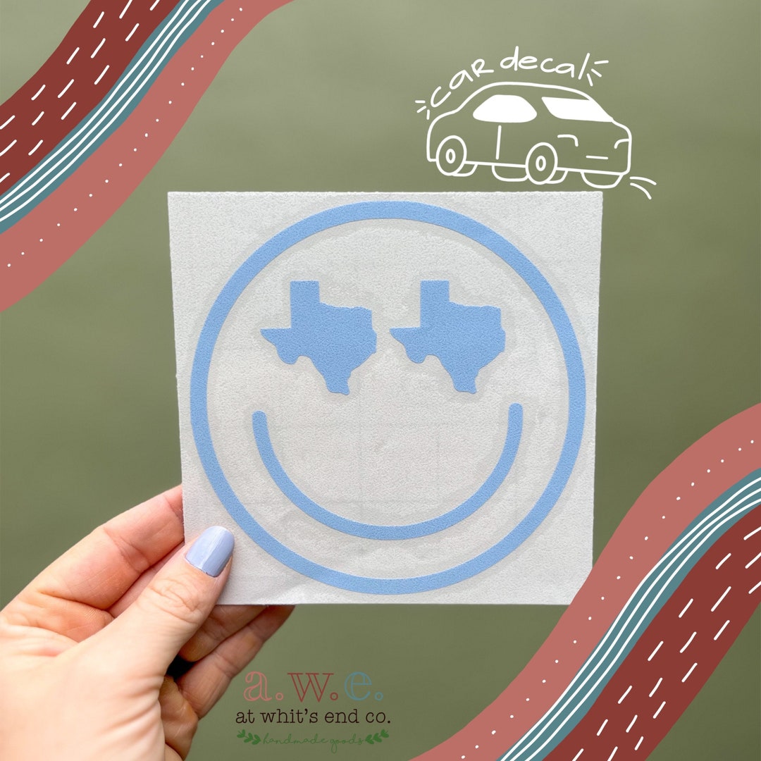 Retro Texas Smiley Face Decal/car Decal/laptop Sticker/retro Smiley ...
