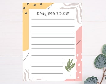 Brain Dump Notepad - Etsy