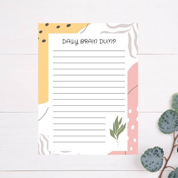 Brain Dump Notepad - Etsy