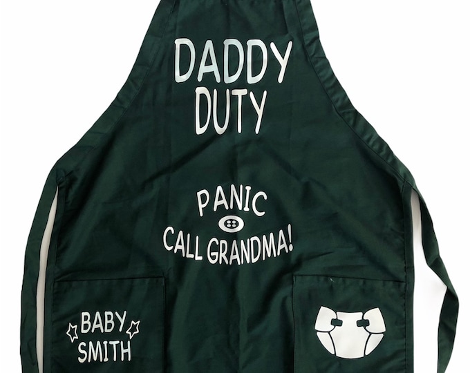 Daddy Duty Apron, Diaper Duty Aprons, Dad Apron, New Dad Gift, Funny ...