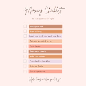 Editable Morning Checklist, Editable Morning Routine Chart, Routine ...