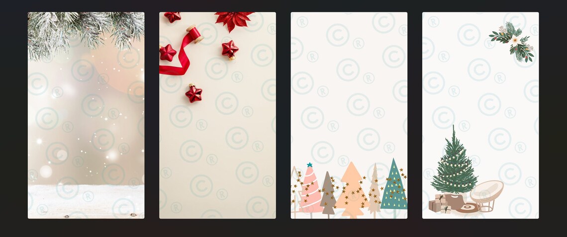 12 Days of Christmas Minimalist Stories Backgrounds - Christmas ...