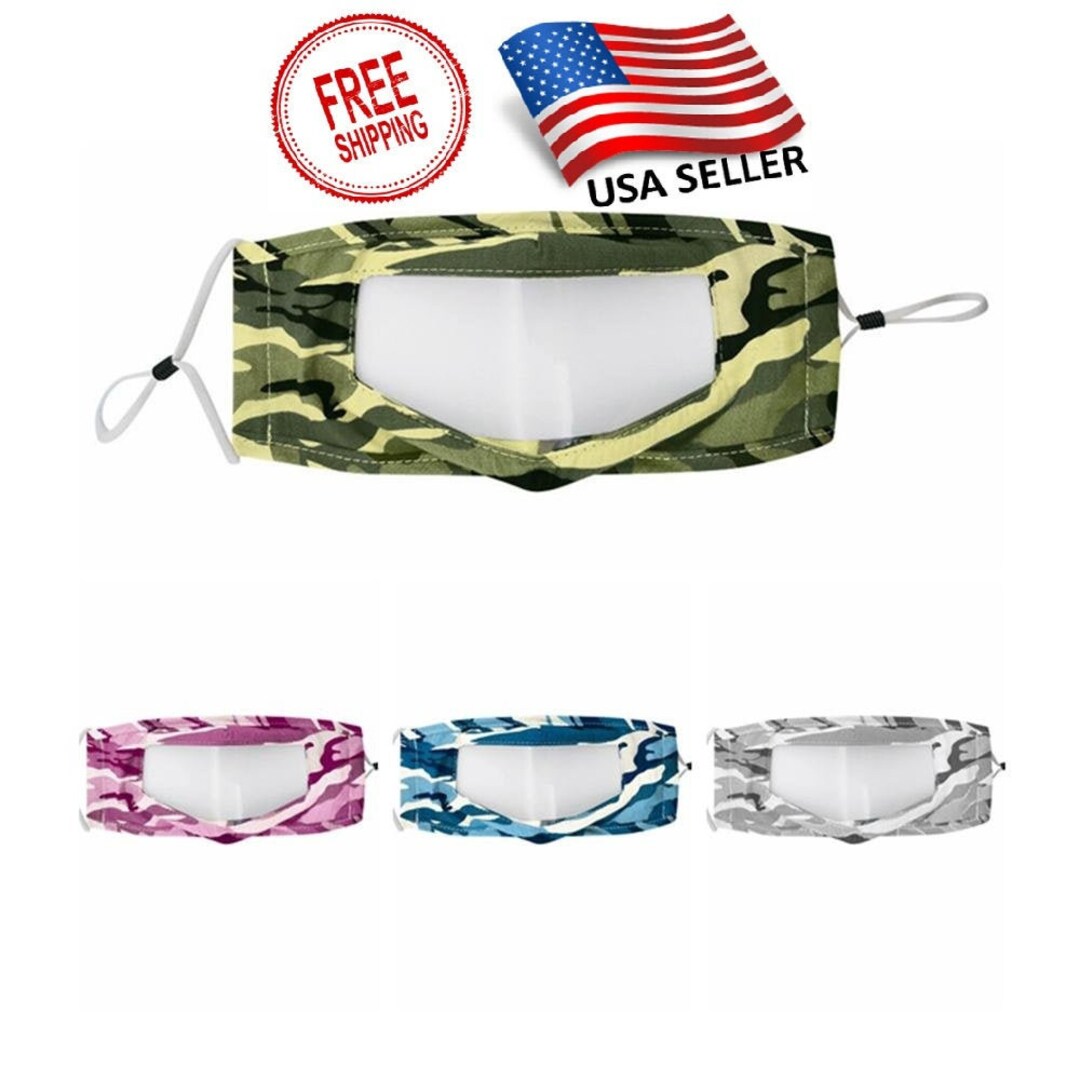 Reusable Clear Face Smile Mask - Visible Expression for Deaf & Hard of ...