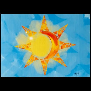 Sun Print Original Art Mosaic Style Bright Colors: 7"x 5" & 10"x 8" - Etsy