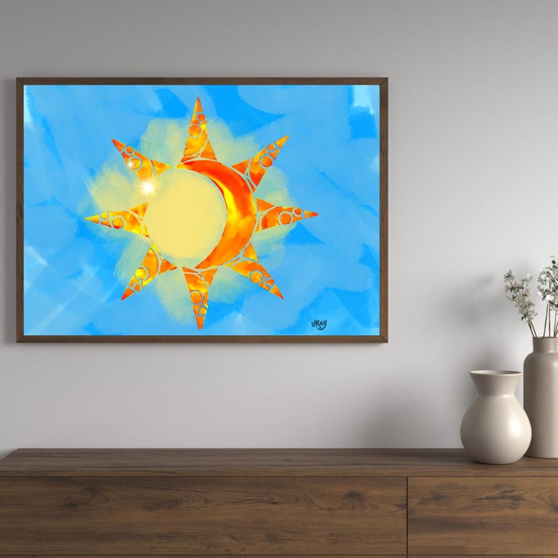 Sun Print Original Art Mosaic Style Bright Colors: 7"x 5" & 10"x 8" - Etsy