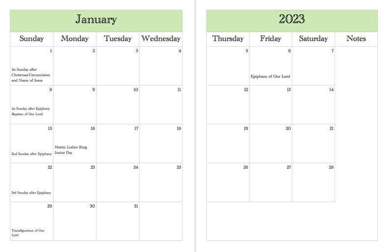 Lutheran Lectionary Planner 2022-23 1-year - Etsy