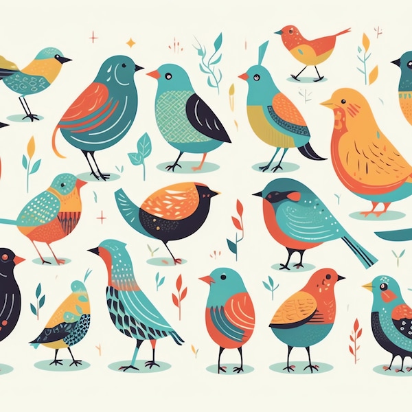 Bird Folk Art - Etsy