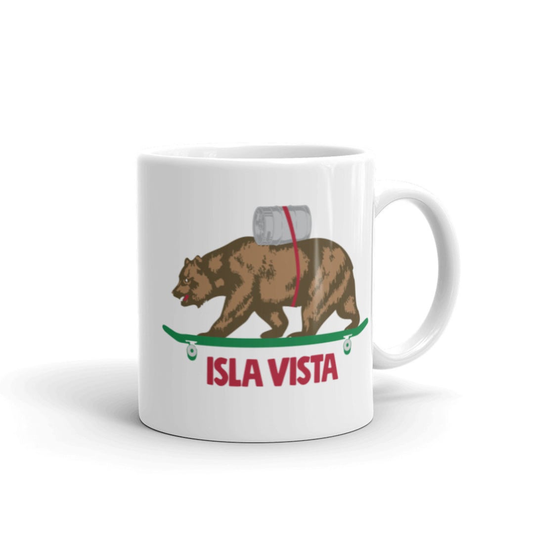 UCSB Isla Vista California Bear on Skateboard With Keg | Mug - Etsy