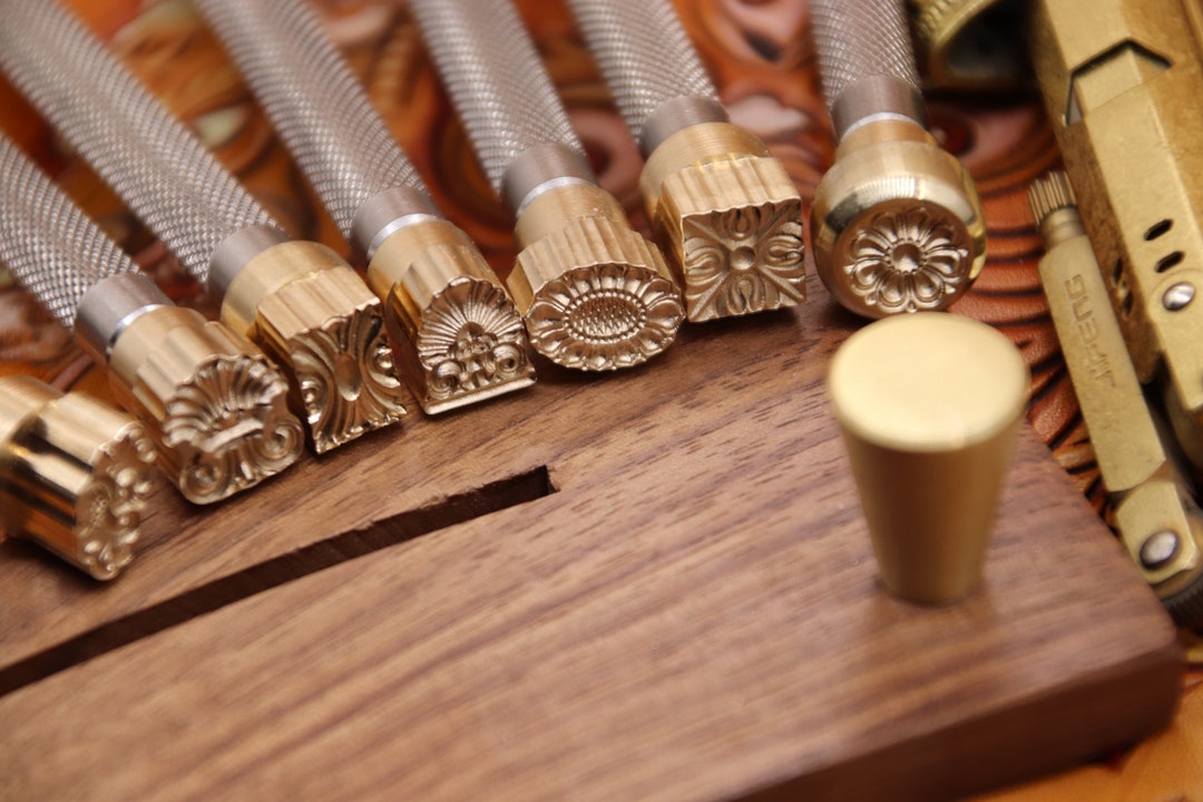 Leather Stamp Tool Stamping Carving Tools Leathercraft Fine Brass Head ...