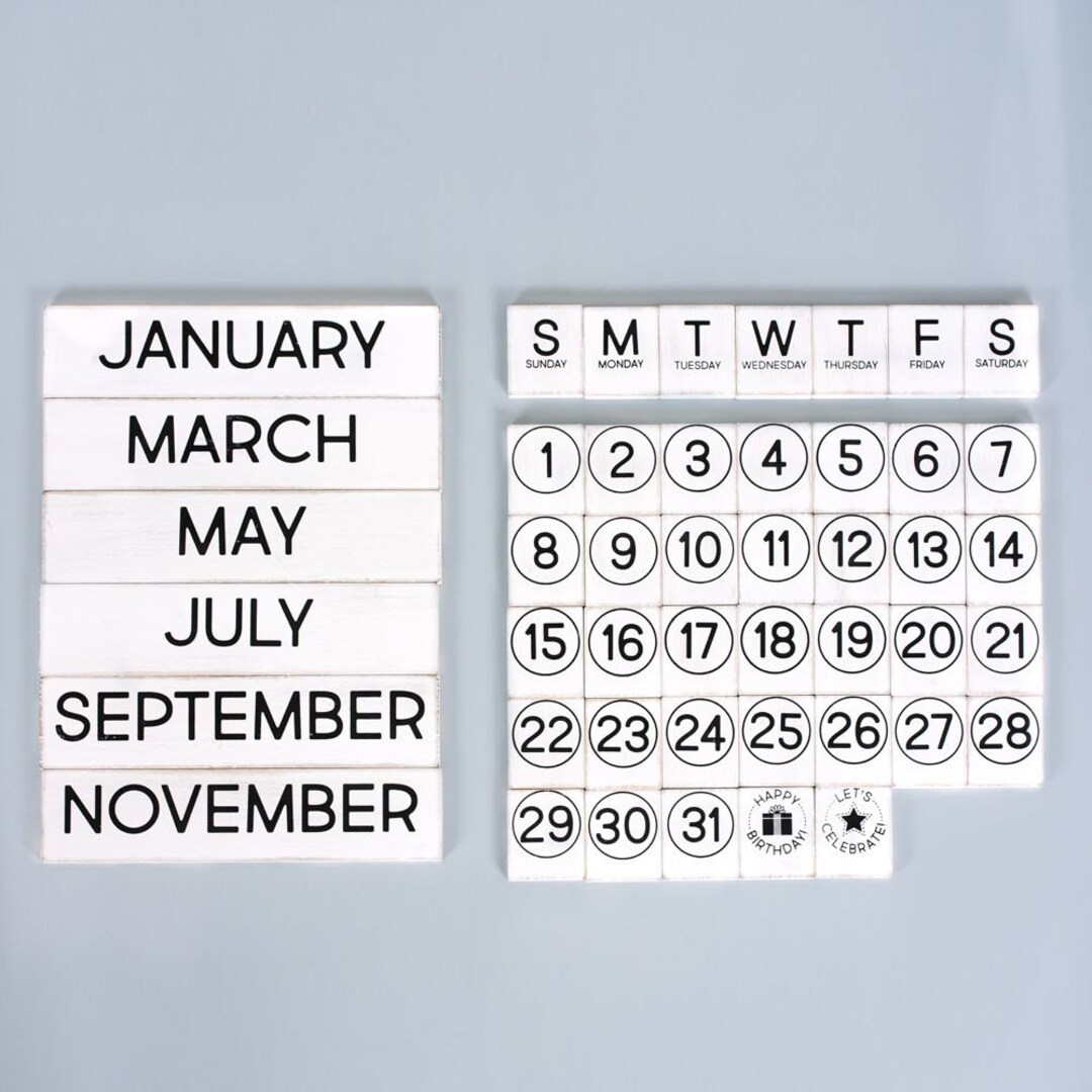 White Calendar - Set of 46 - Etsy