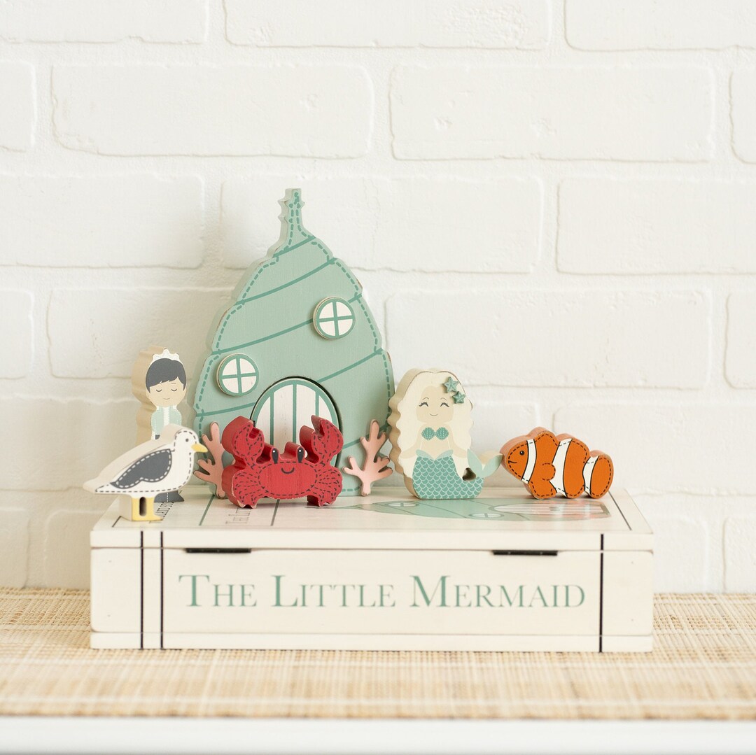 Wood Storybook Set - the Little Mermaid - Etsy
