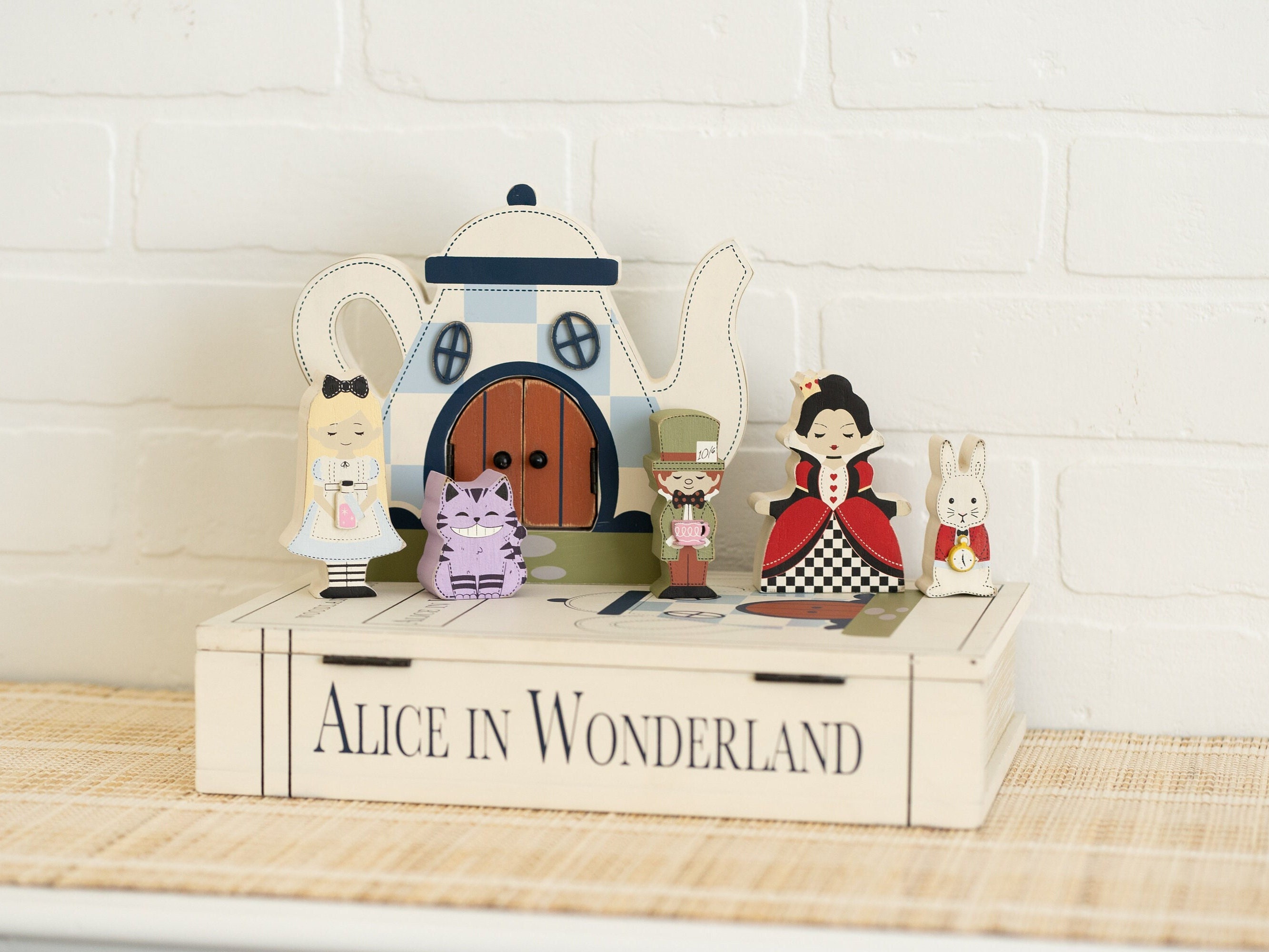 RETIRING SOON! Wood Storybook Set - Alice in Wonderland - Etsy