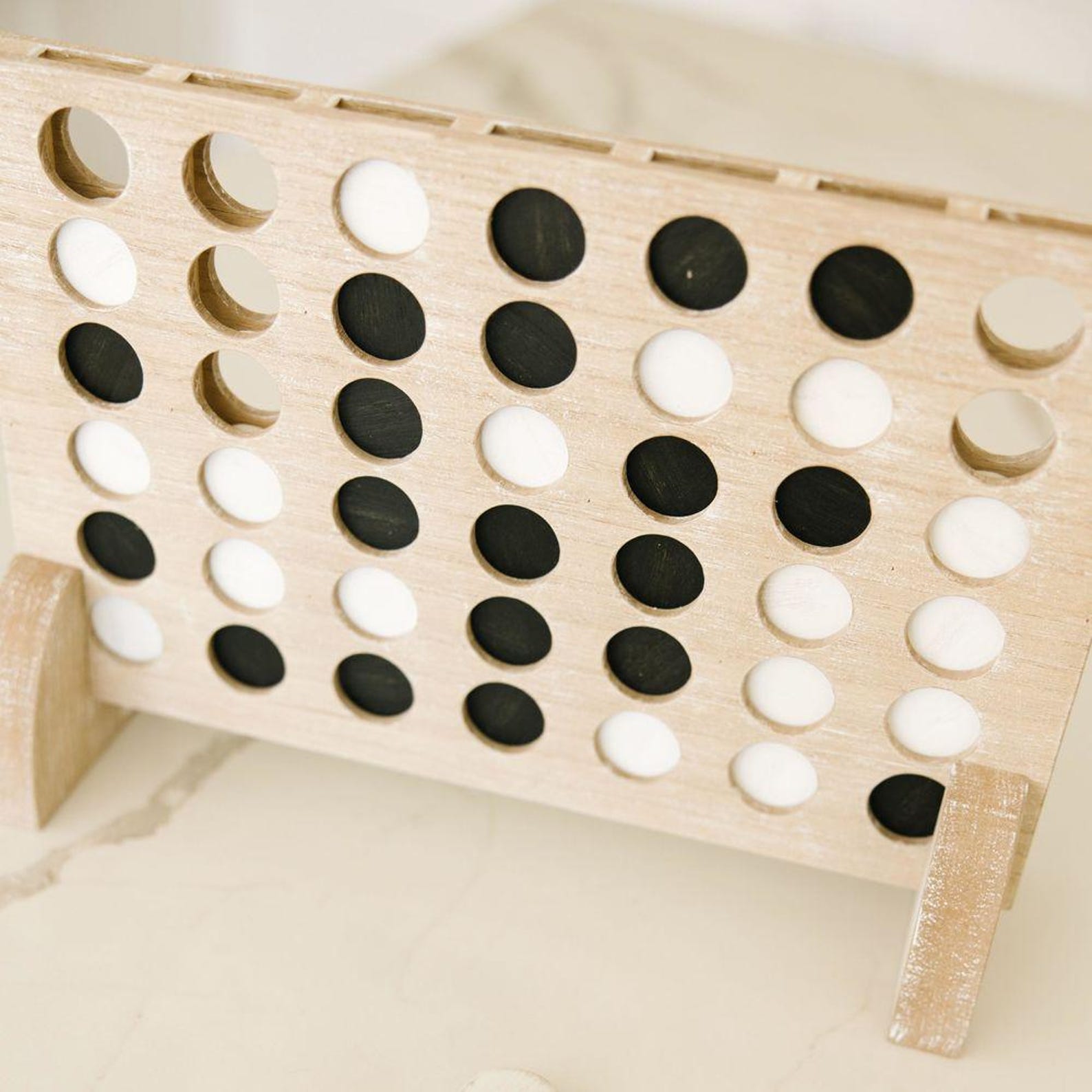 Small Four in a Row Game - Natural/white - Etsy