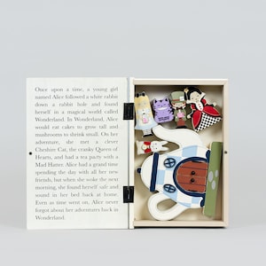 RETIRING SOON! Wood Storybook Set - Alice in Wonderland - Etsy