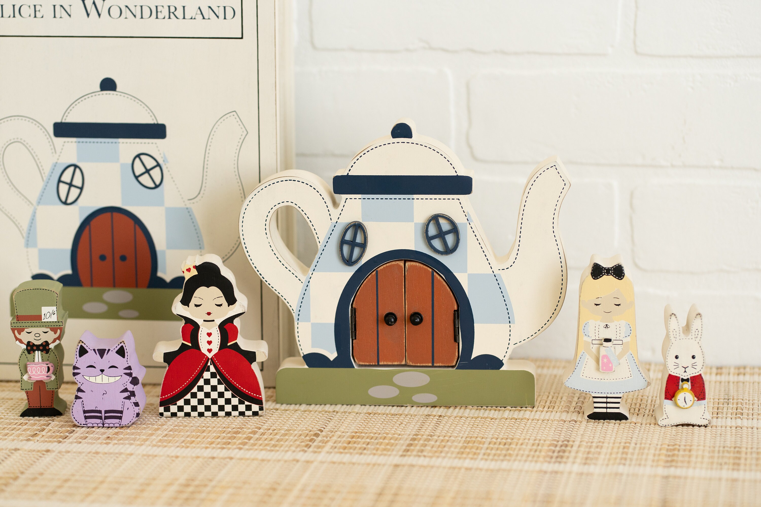 RETIRING SOON! Wood Storybook Set - Alice in Wonderland - Etsy