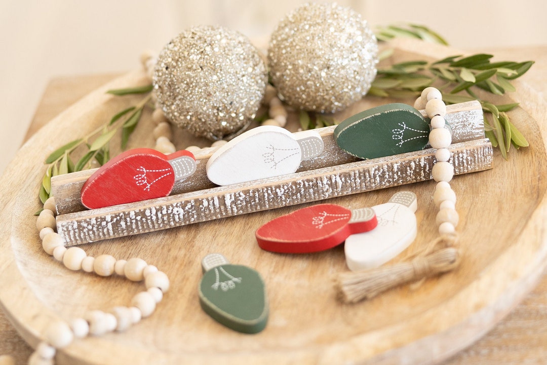 Wood Shape Set of 6 - Christmas Lights - Etsy