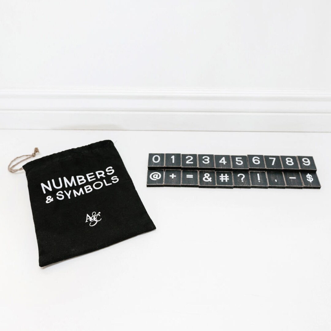 Black Numbers & Symbols - Set of 31 - Etsy