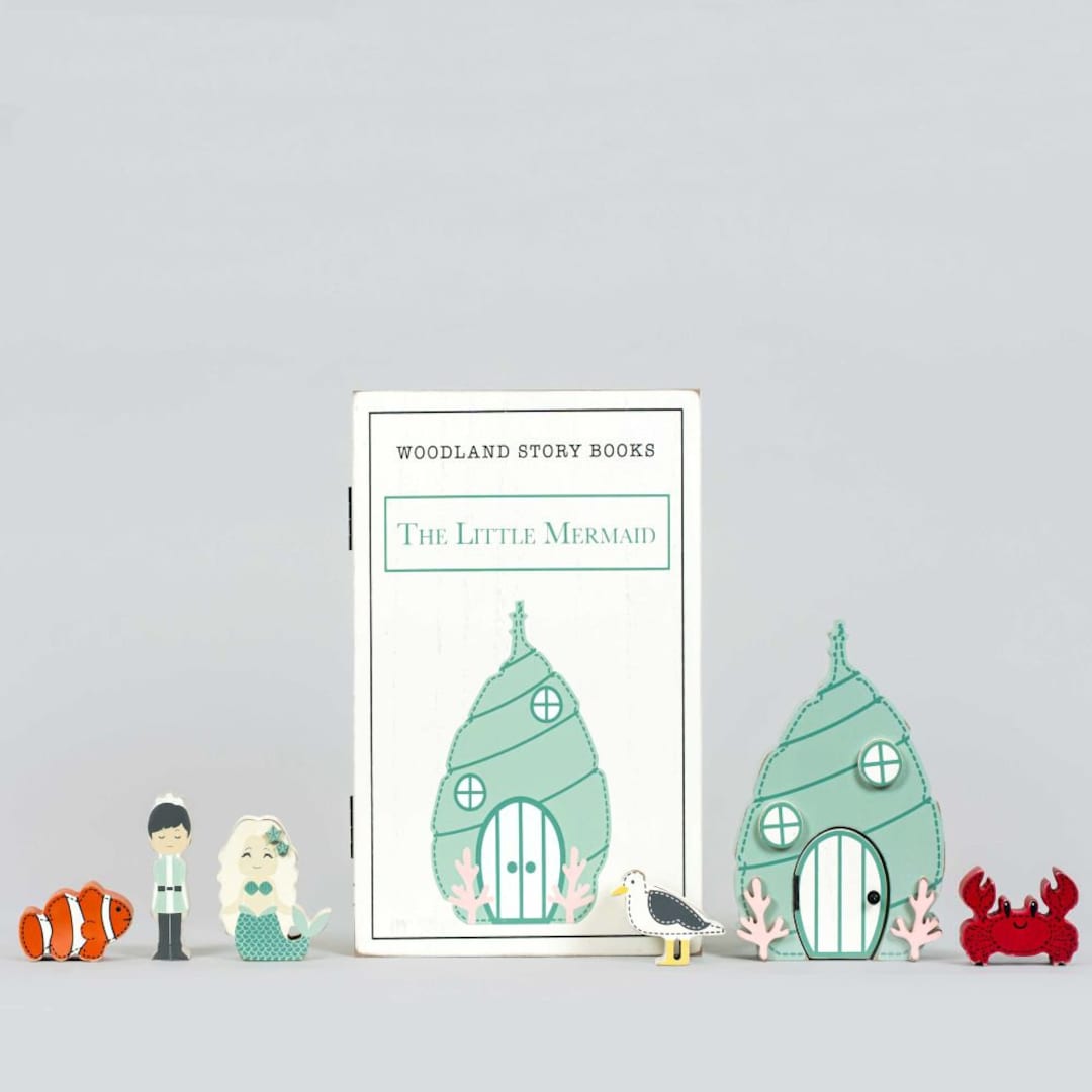 Wood Storybook Set the Little Mermaid - Etsy